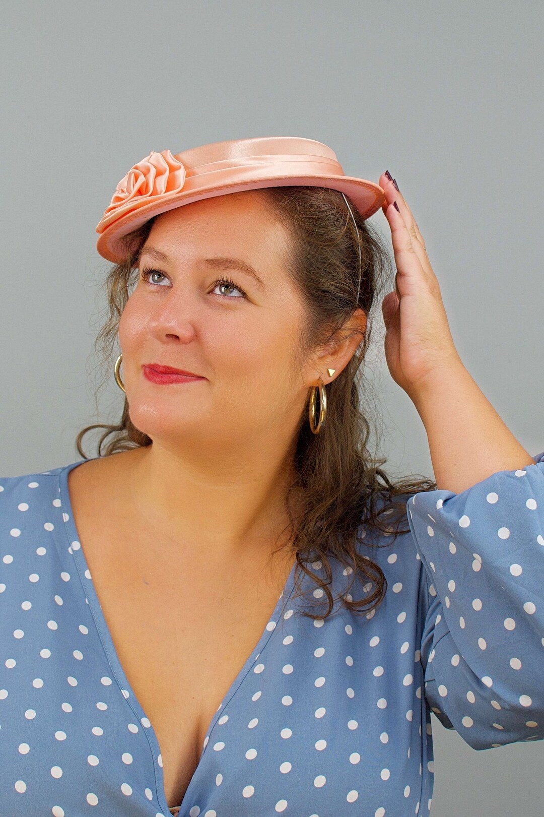 Ruby Rosette Satin Hat, Multiple Color Choices, Vintage 1990s Deadstock ...