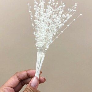 Vintage Bridal White 12 Stem Pearl Spray With Illusion Wire, Delicate ...