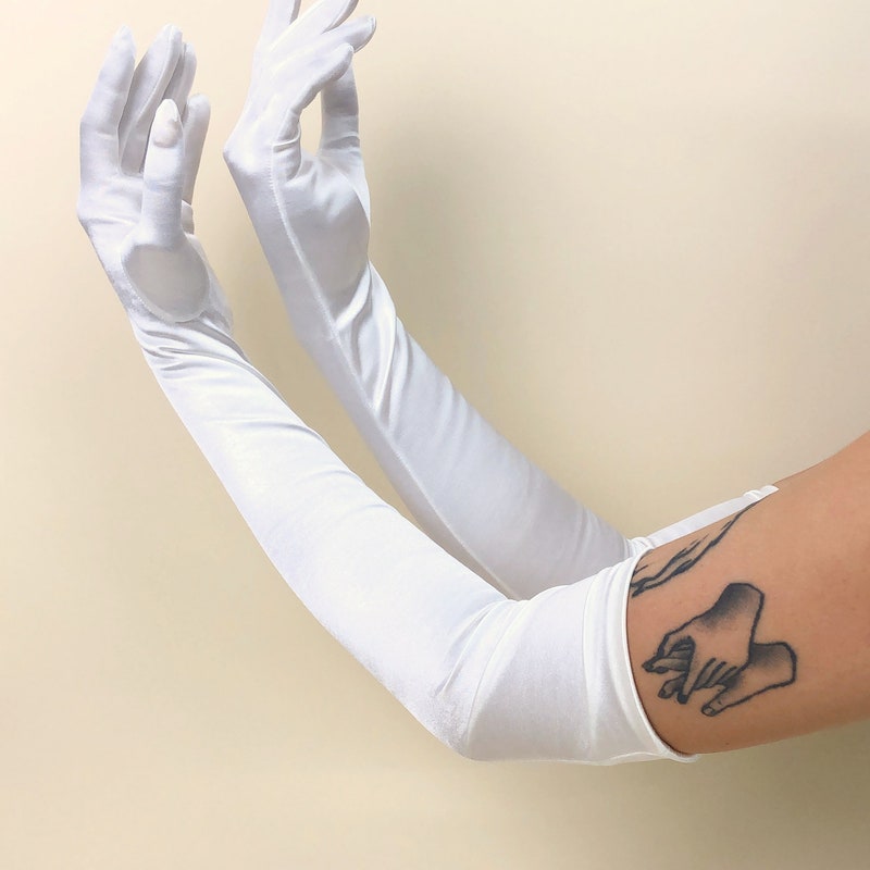 White Opera Gloves - Etsy