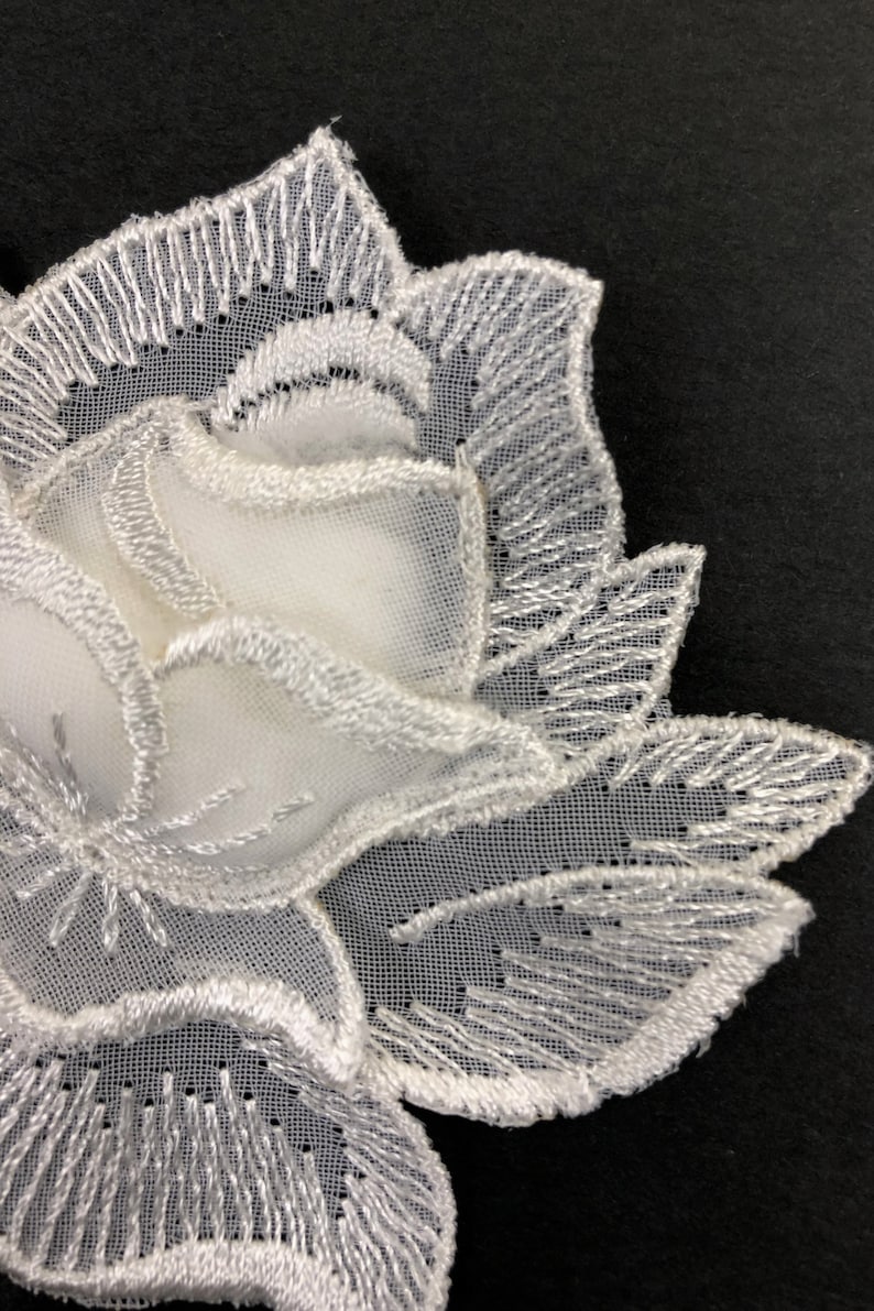 Rose Lace Applique Floral Applique Lace Embroidered | Etsy