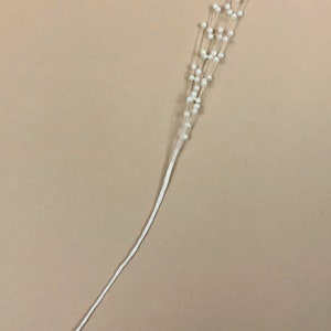 Vintage Bridal White 12 Stem Pearl Spray With Illusion Wire, Delicate ...