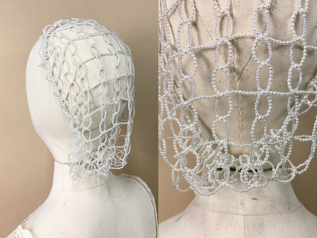 Vintage 1980s Does 1940s Faux Pearl Snood, 80s Hair Snood, Vintage ...