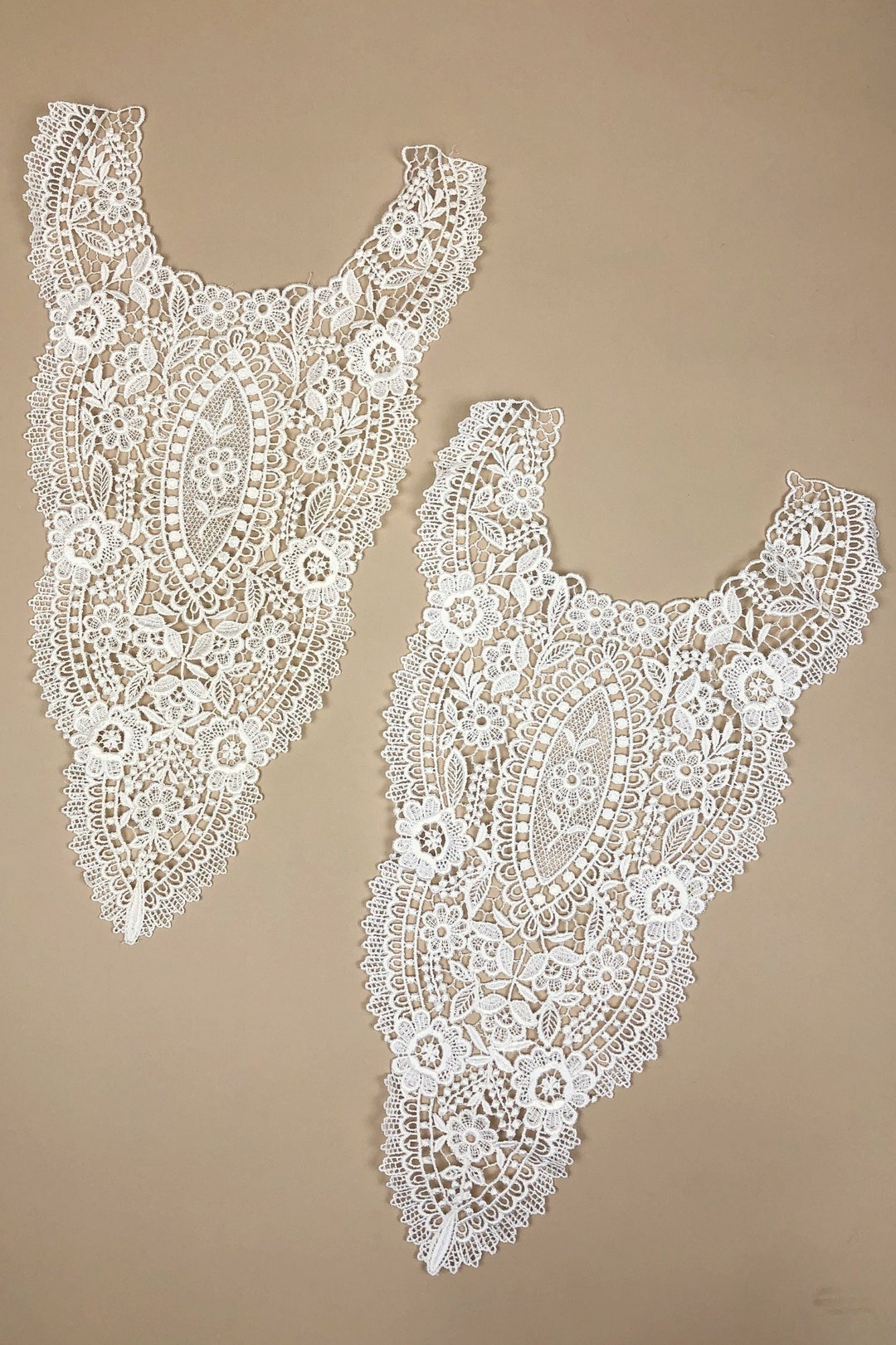 Tiered Venetian V-shaped Lace Appliqué, Ivory or White, Sewing DIY ...