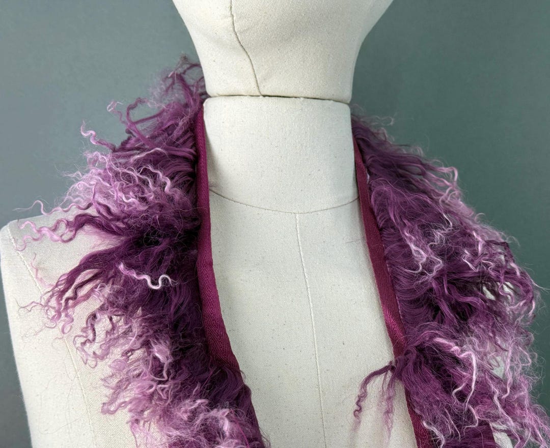 Real Purple Mongolian Lamb Fur Trim, Ombre Purple With Pink, Sold by ...