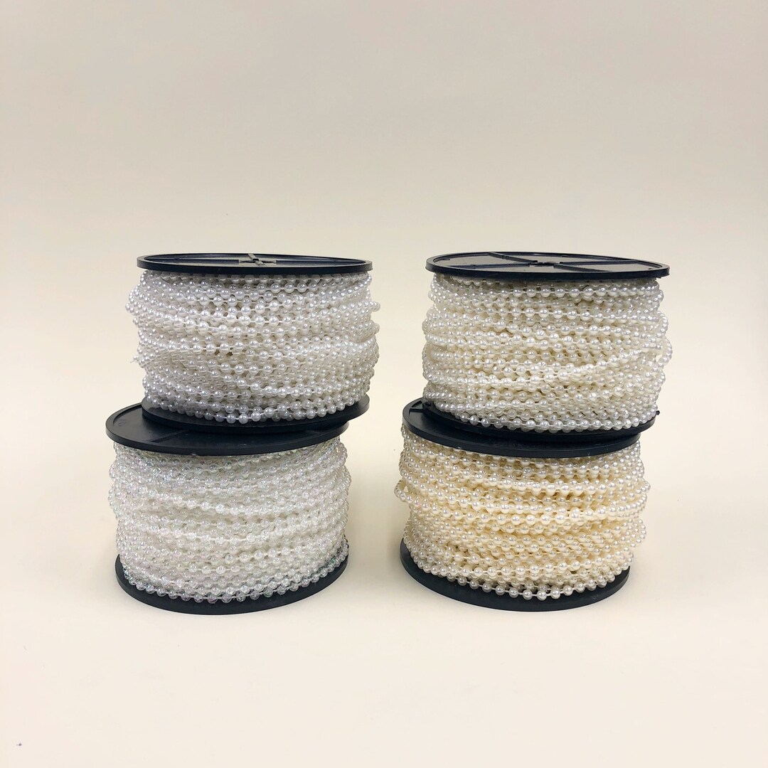 4mm Bead Rolls, 40 Yard Roll, Comes in Clear Iridescent/white/soft ...