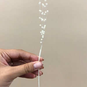 Vintage Bridal White 12 Stem Pearl Spray With Illusion Wire, Delicate ...