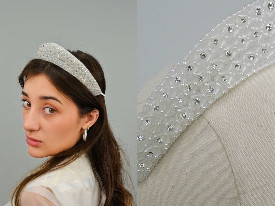 Maxine Duchess Crown, Vintage 1990's Simple Embroidered Bridal Crown ...
