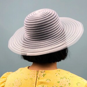 Vintage 1970s Sheer Straight Brim Sunhat With Middle Wire, Multiple ...