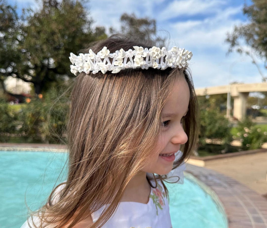 Pink and White Floral Wreath, Crown, Lattice, Halo, Flower Girl ...