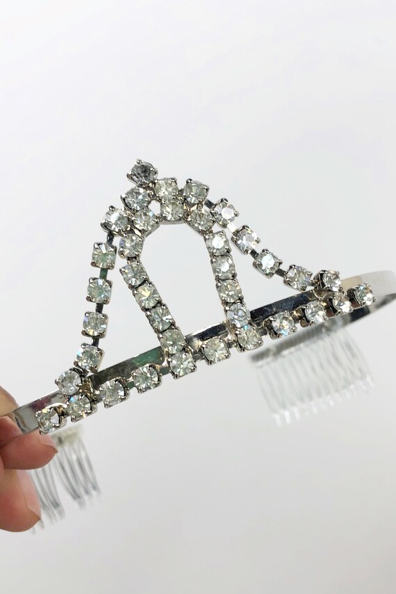 Ring My Bell Silver Tiara, Vintage Rhinestone Tiara, … - Gem