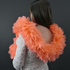 Orange Turkey Feather Boa, Vintage Large Turkey Feather Boa, Deadstock ...