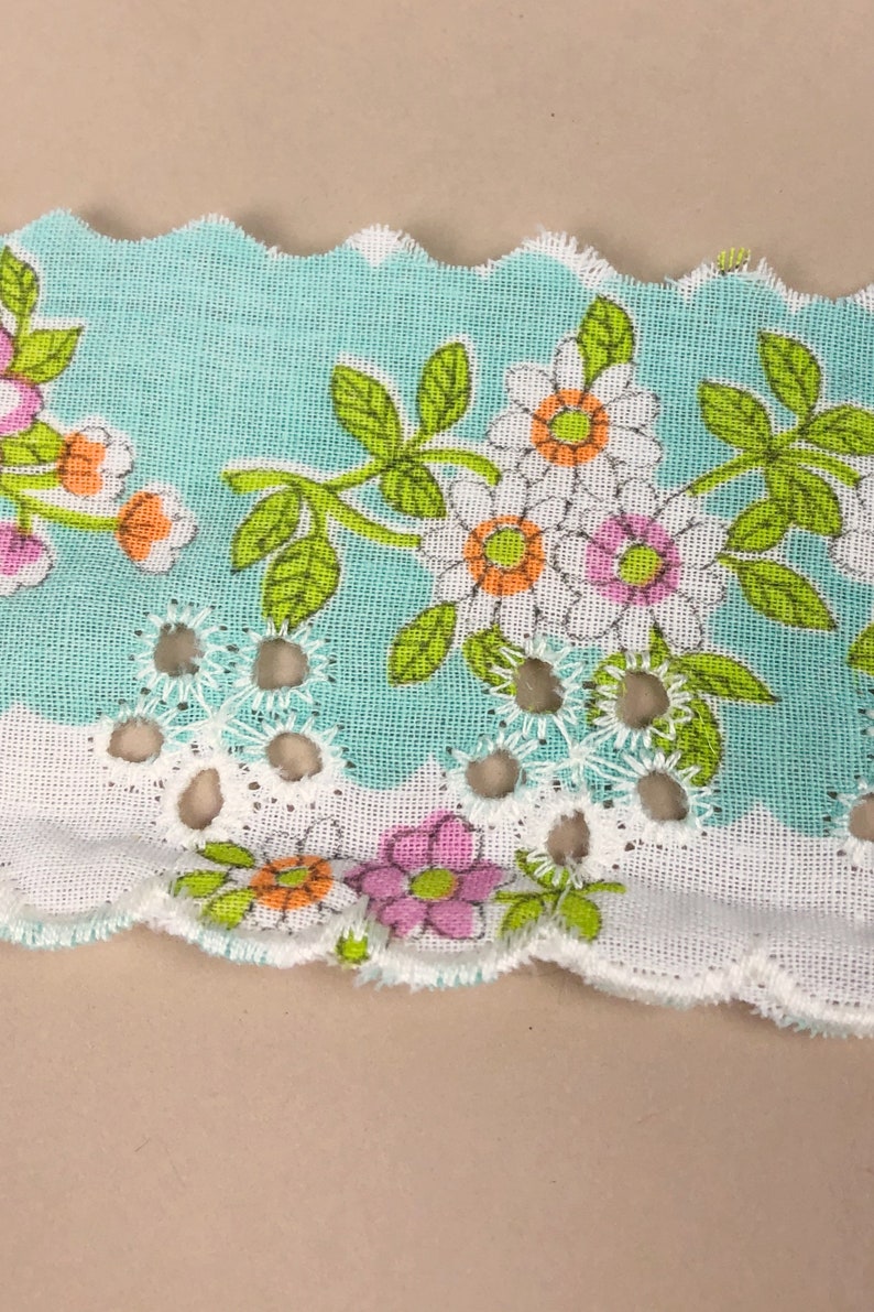 2.25 Wide Floral Cotton Eyelet Trim Vintage Floral | Etsy