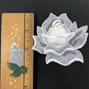 Rose Lace Applique, Floral Applique, Lace Embroidered Applique, Vintage ...
