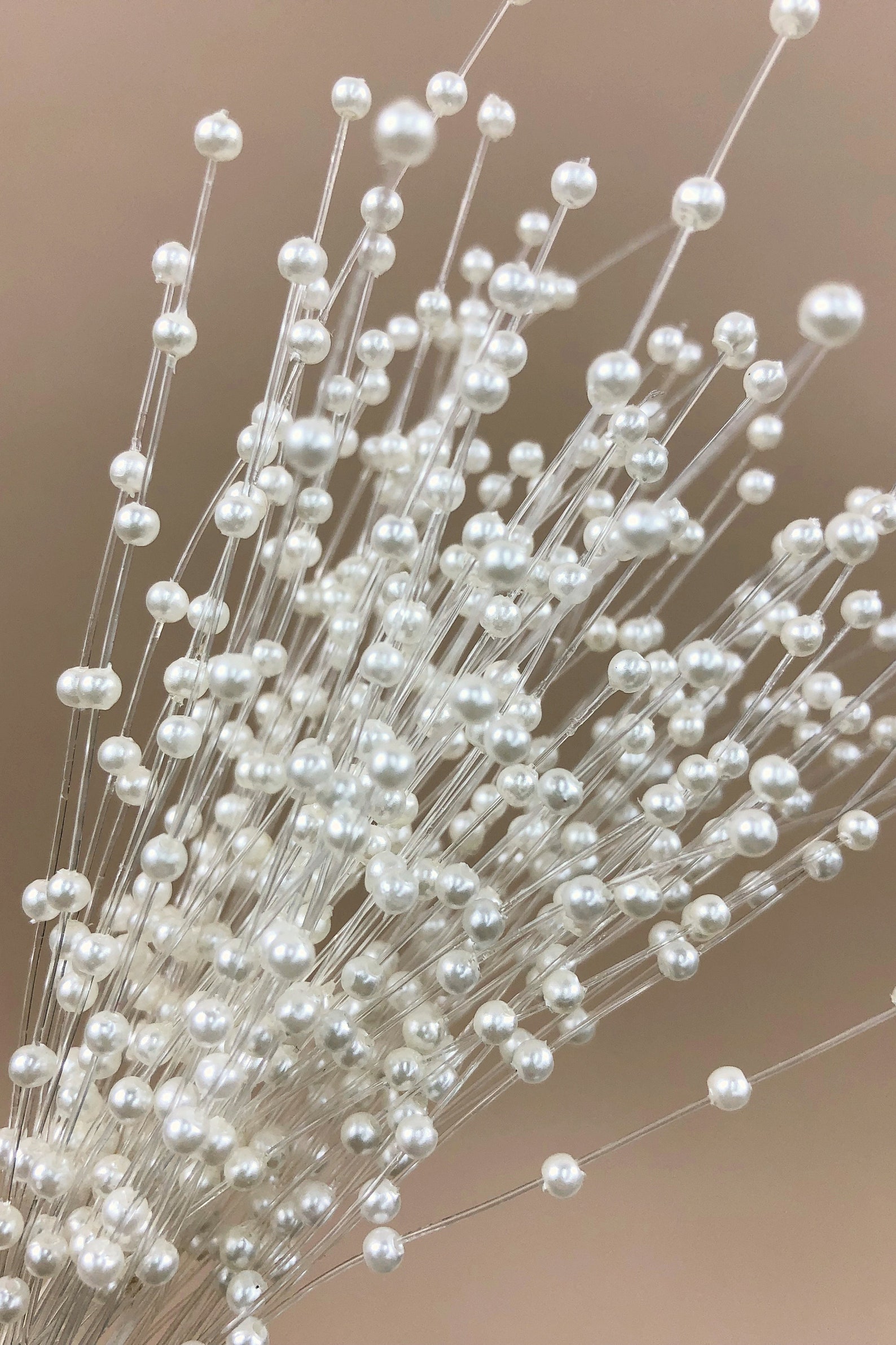 Vintage Bridal White 12 Stem Pearl Spray With Illusion Wire | Etsy