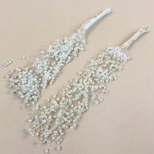 Vintage Bridal White or Ivory Pearl Sprays W/ Illusion Wire, 12 Stem ...
