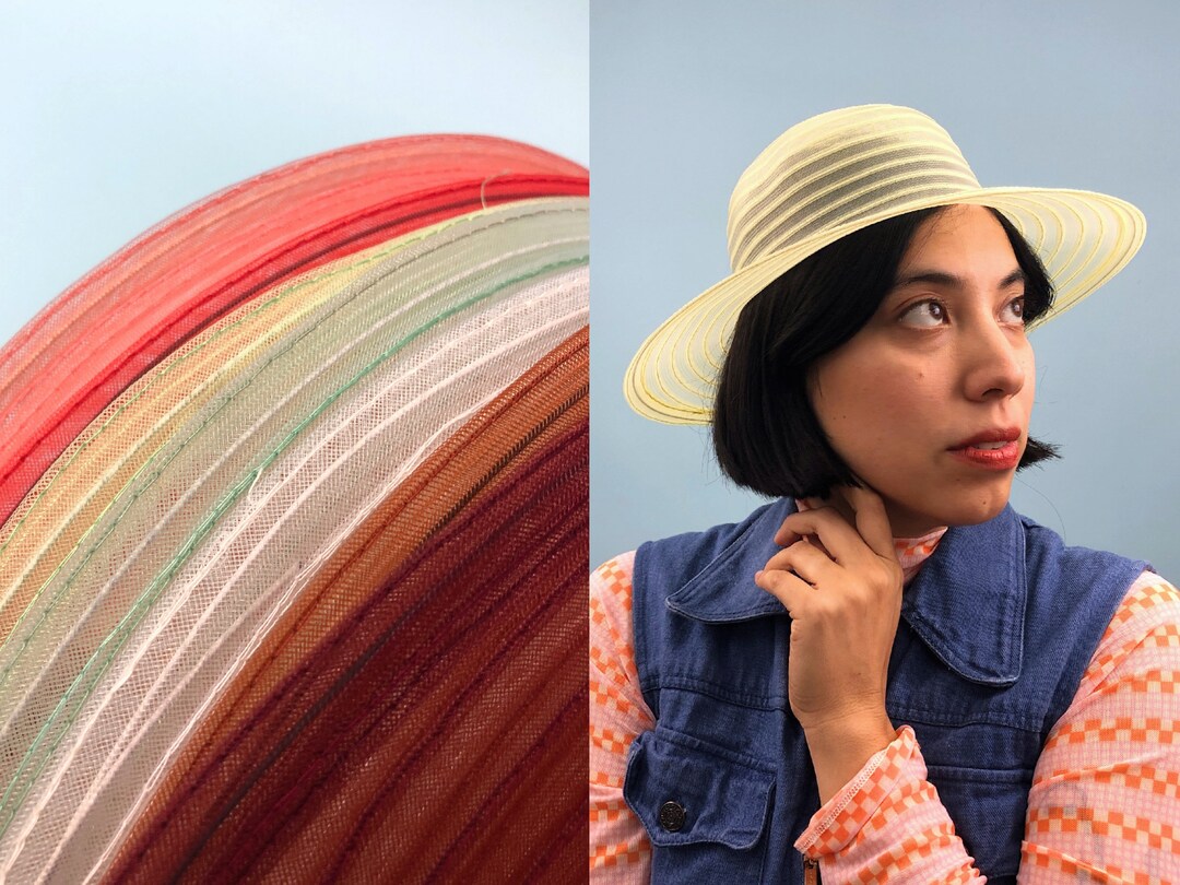 Vintage 1970s Sheer Straight Wire Brim Sunhat, Multiple Color Choices ...