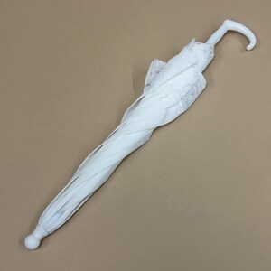 Vintage Small White Parasol W/ Lace Trim, 70s White Parasol, Great for ...