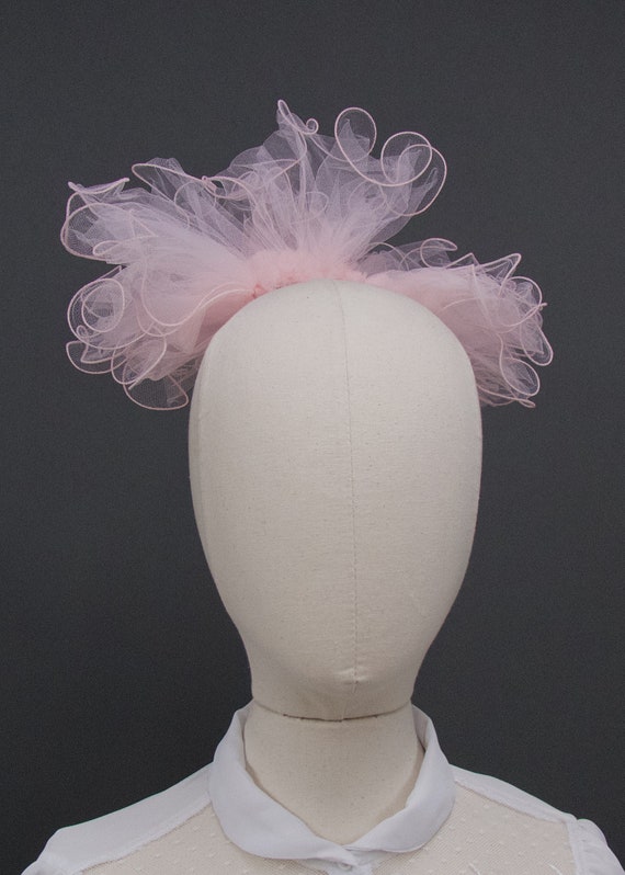 Soft Pink Tiffany Pouf Veil, Vintage 1980's Deadstock… - Gem