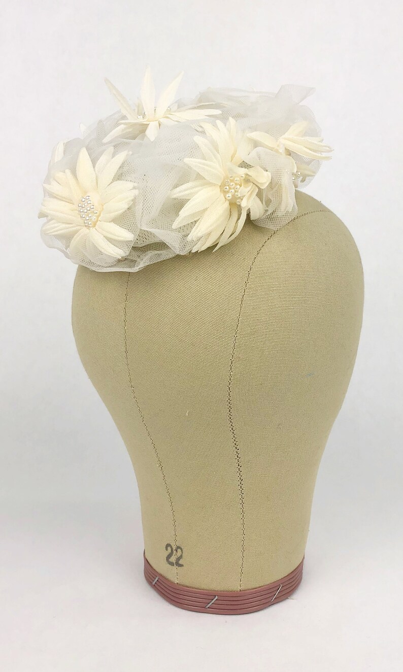 Vintage 1960's Daisy Ivory Tulle Bridal Fascinator 60s - Etsy