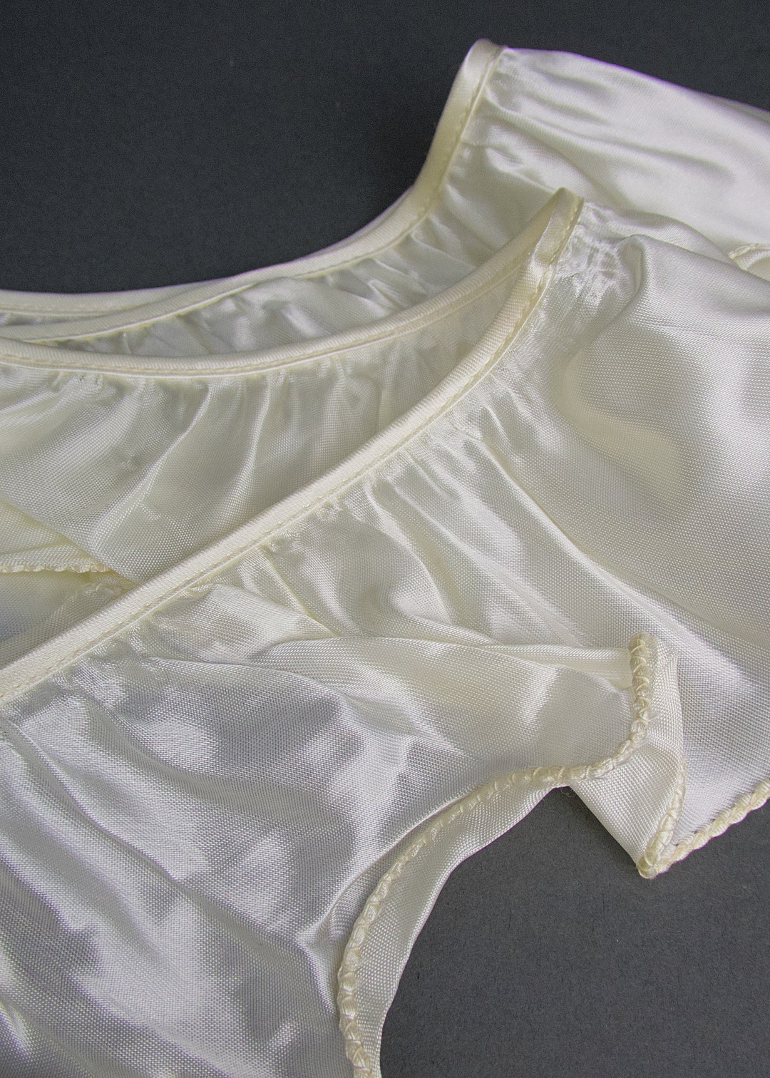 4 Inch Ivory Ruffle Satin Trim, Sold by the Yard, Vintage Satin Ruffle ...
