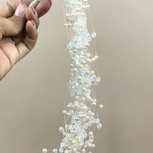 Vintage Bridal White or Ivory Pearl Sprays W/ Illusion Wire, 12 Stem ...