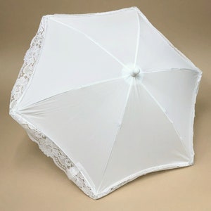 Vintage Small White Parasol W/ Lace Trim, 70s White Parasol, Great for ...