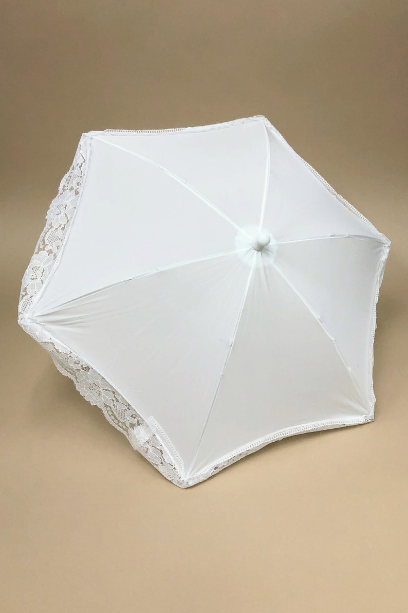 Vintage Small White Parasol W/ Lace Trim 70s White Parasol - Etsy