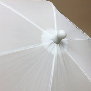 Vintage Small White Parasol W/ Lace Trim, 70s White Parasol, Great for ...