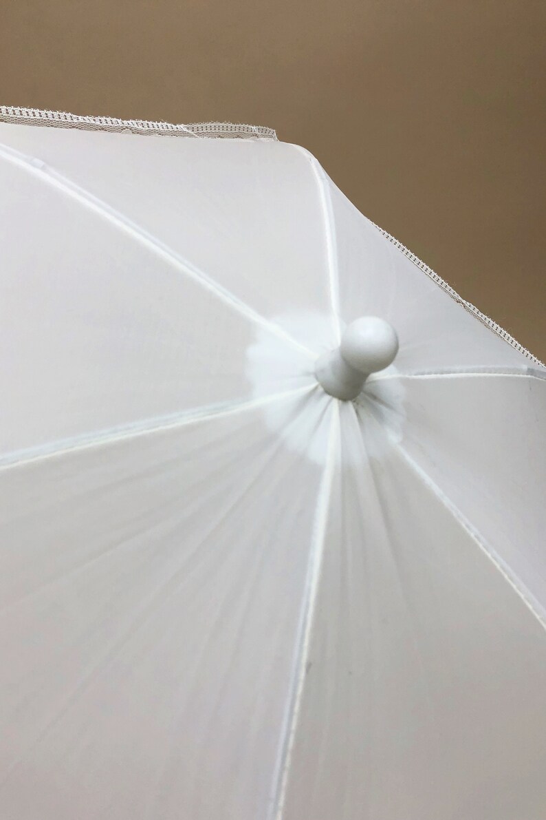 Vintage Small White Parasol W/ Lace Trim 70s White Parasol - Etsy