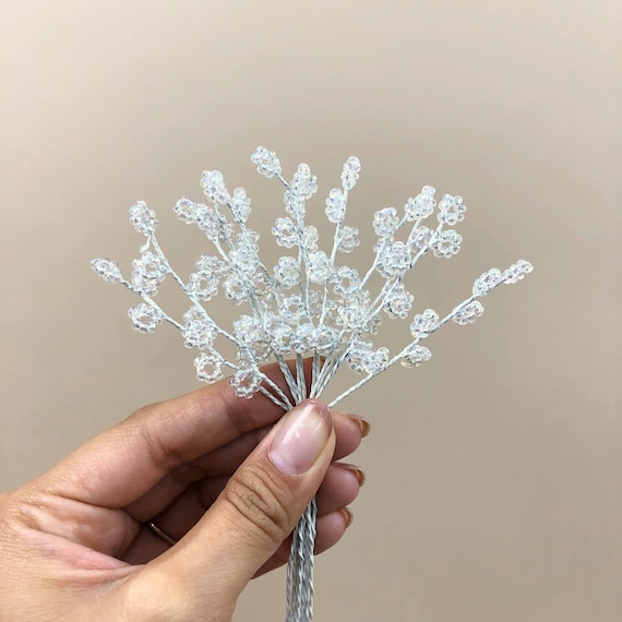 Vintage 12 Stem Translucent Beaded Pearl Spray With Flower - Etsy
