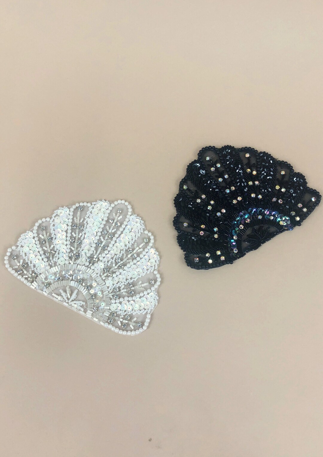 Scalloped Shell Appliqués, Vintage Art Deco Appliqués, 1920s Style ...