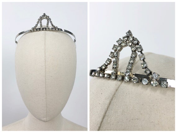 Ring My Bell Silver Tiara, Vintage Rhinestone Tiara, … - Gem