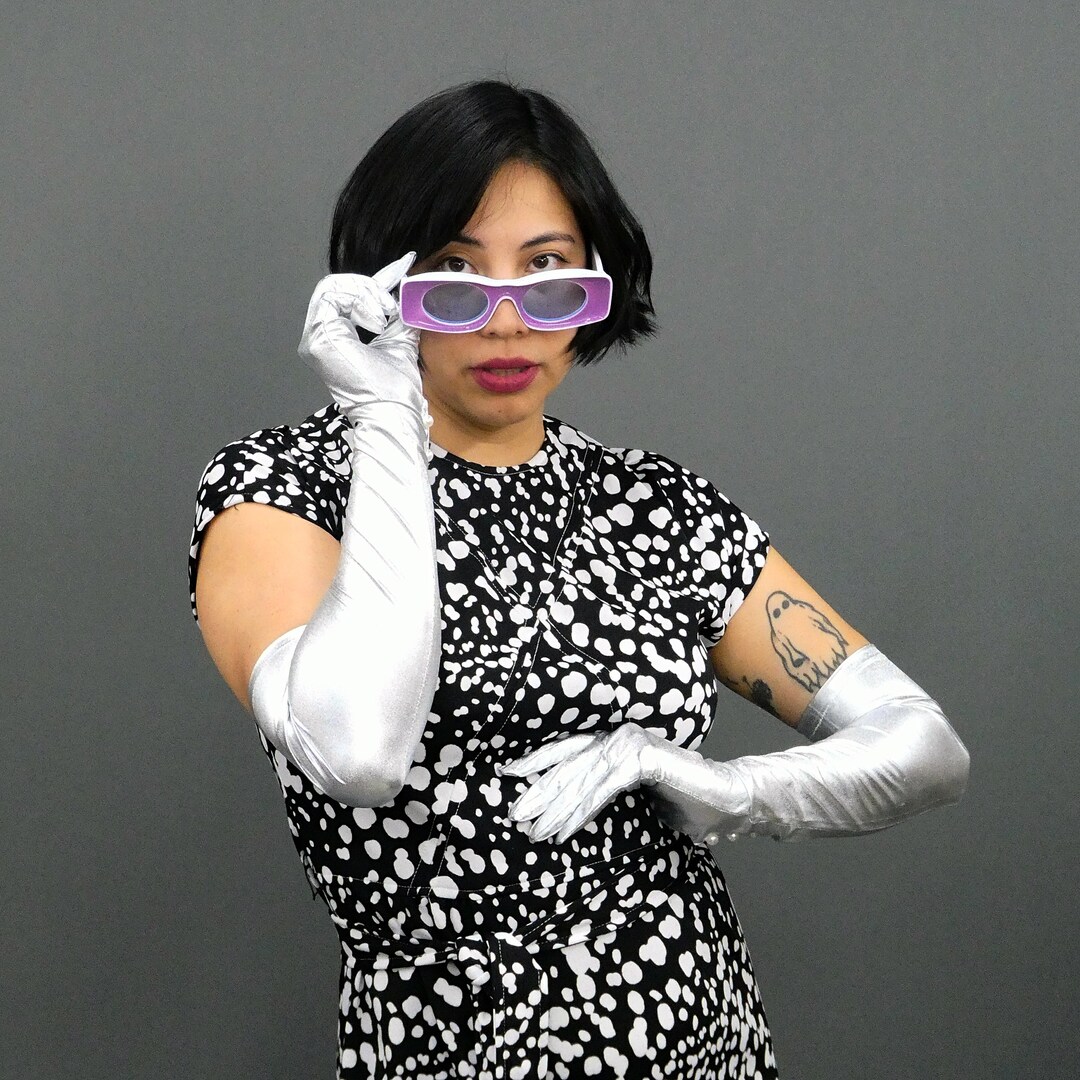 Silver Intergalactic Space Age Opera Gloves, Vintage Silver Lamé Gloves ...