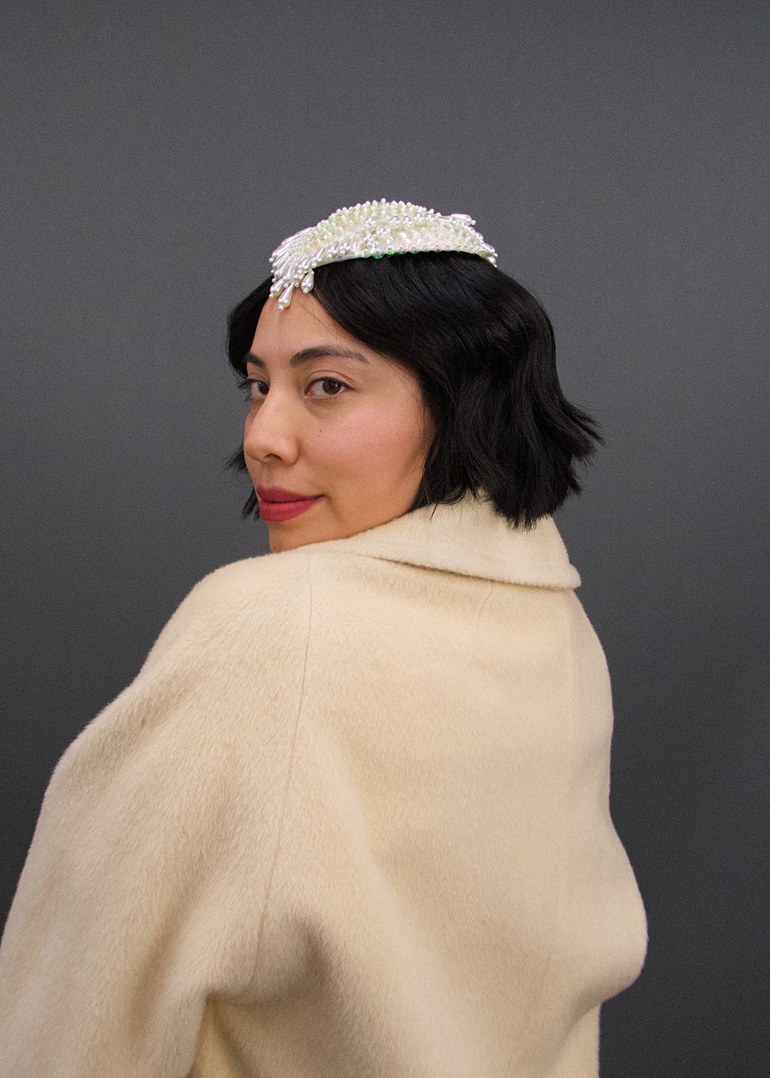 The Bowe Flapper Style Bridal Cap, Vintage Deadstock 1980s Does 1920s ...