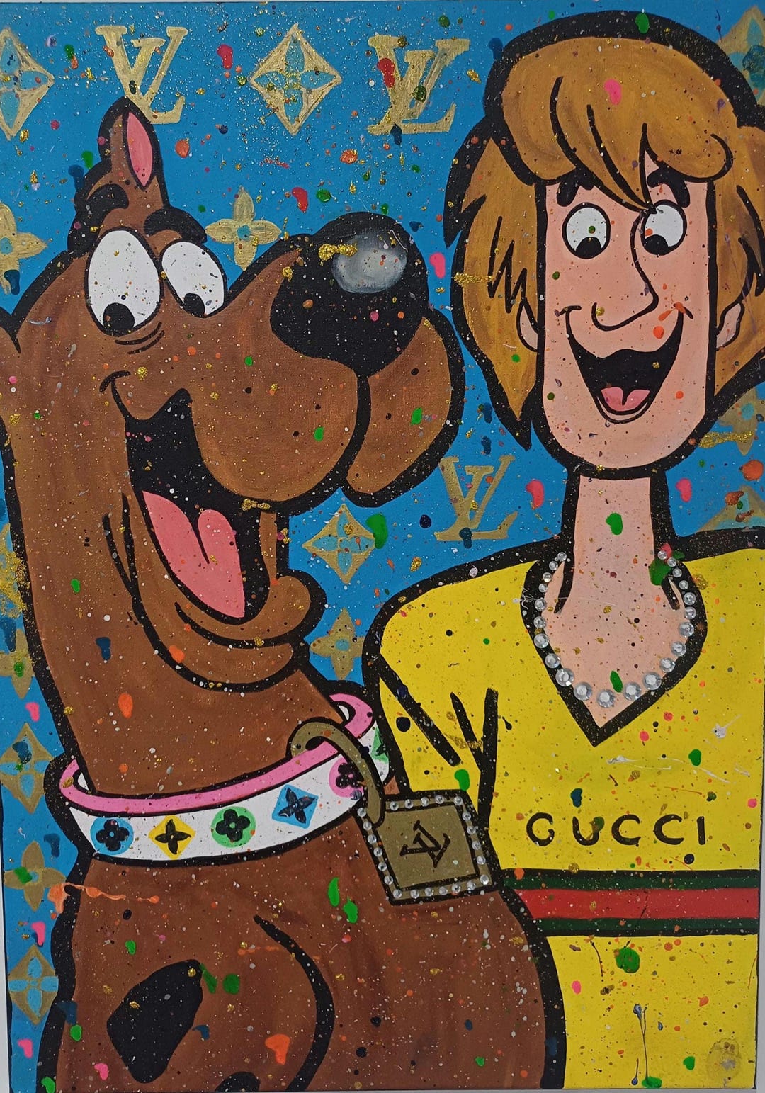 Pop-art Scooby Doo Painting, Hand-painted on Canvas 70 Cm × 50 Cm ...