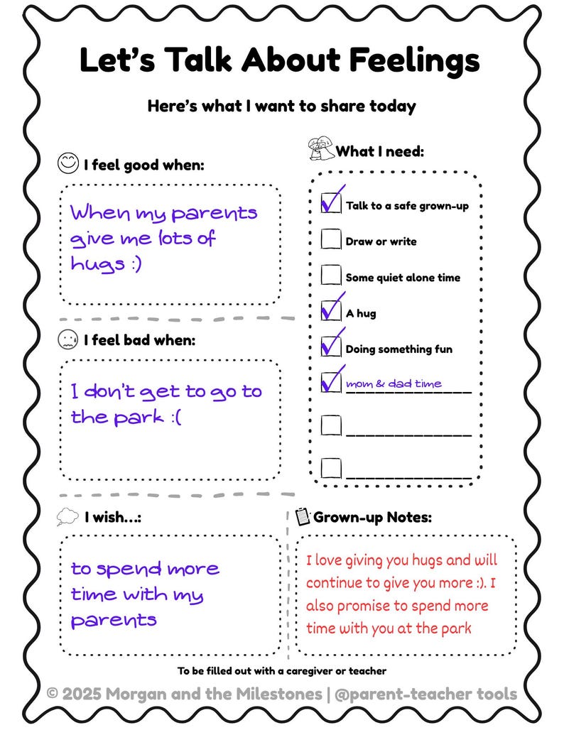 Feelings Worksheet for Kids: Emotional Expression Printable (PDF ...