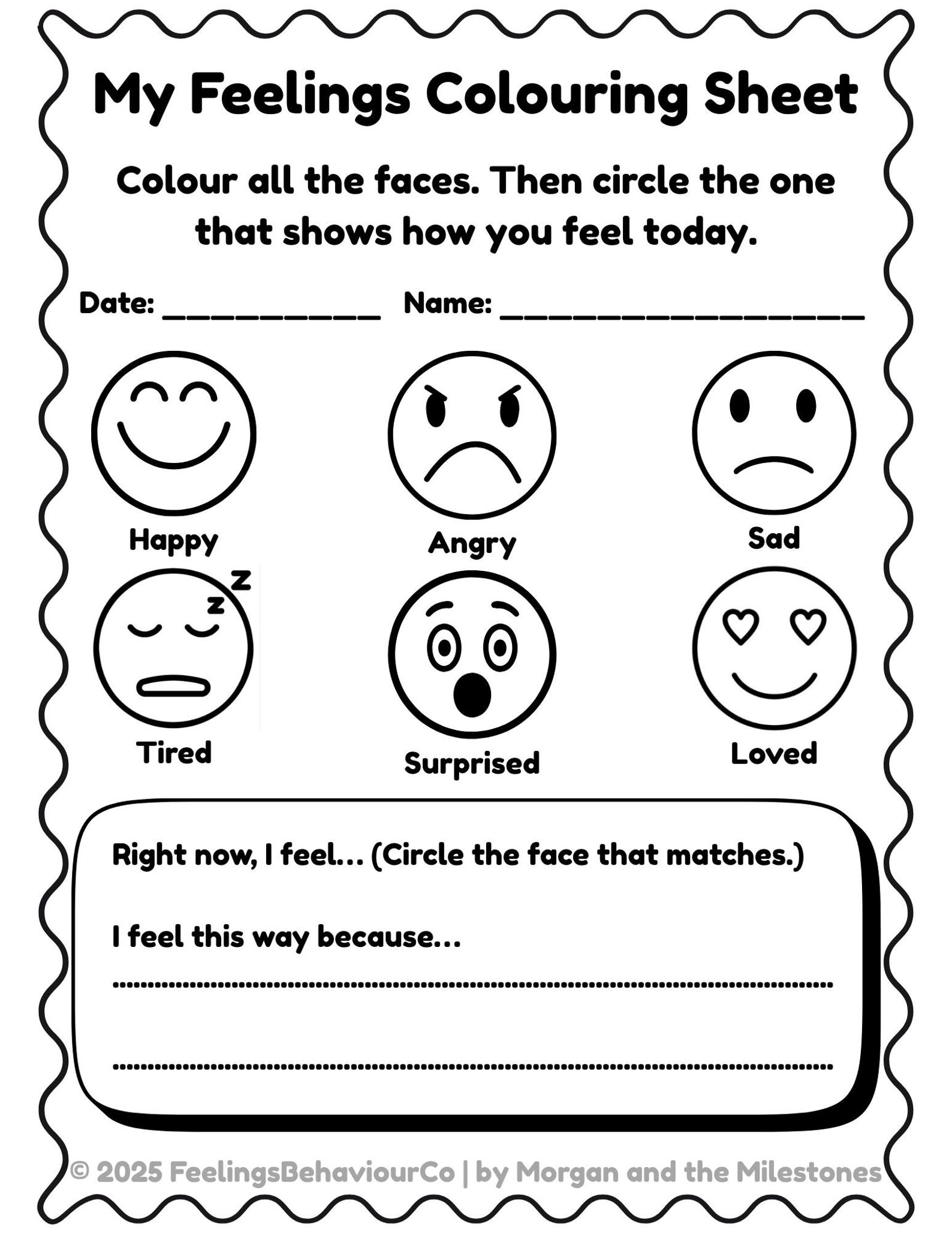 Feelings Colouring Sheet for Kids | Emotions Worksheet | Emotional ...