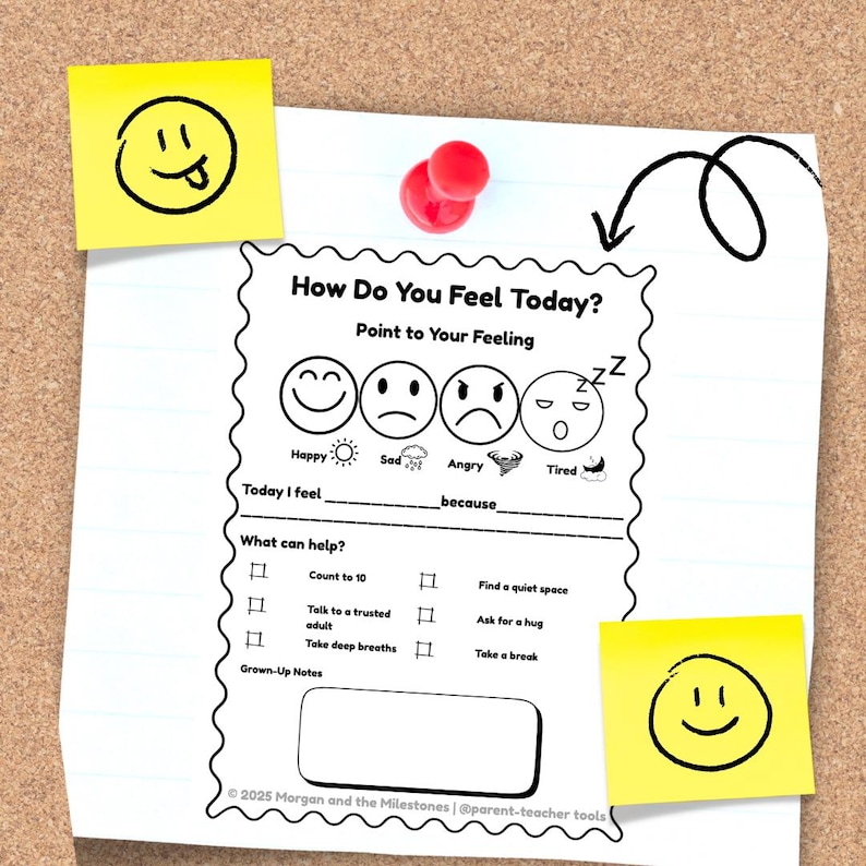 Daily Feelings Check-in Chart for Kids | Printable Emotions Tracker ...