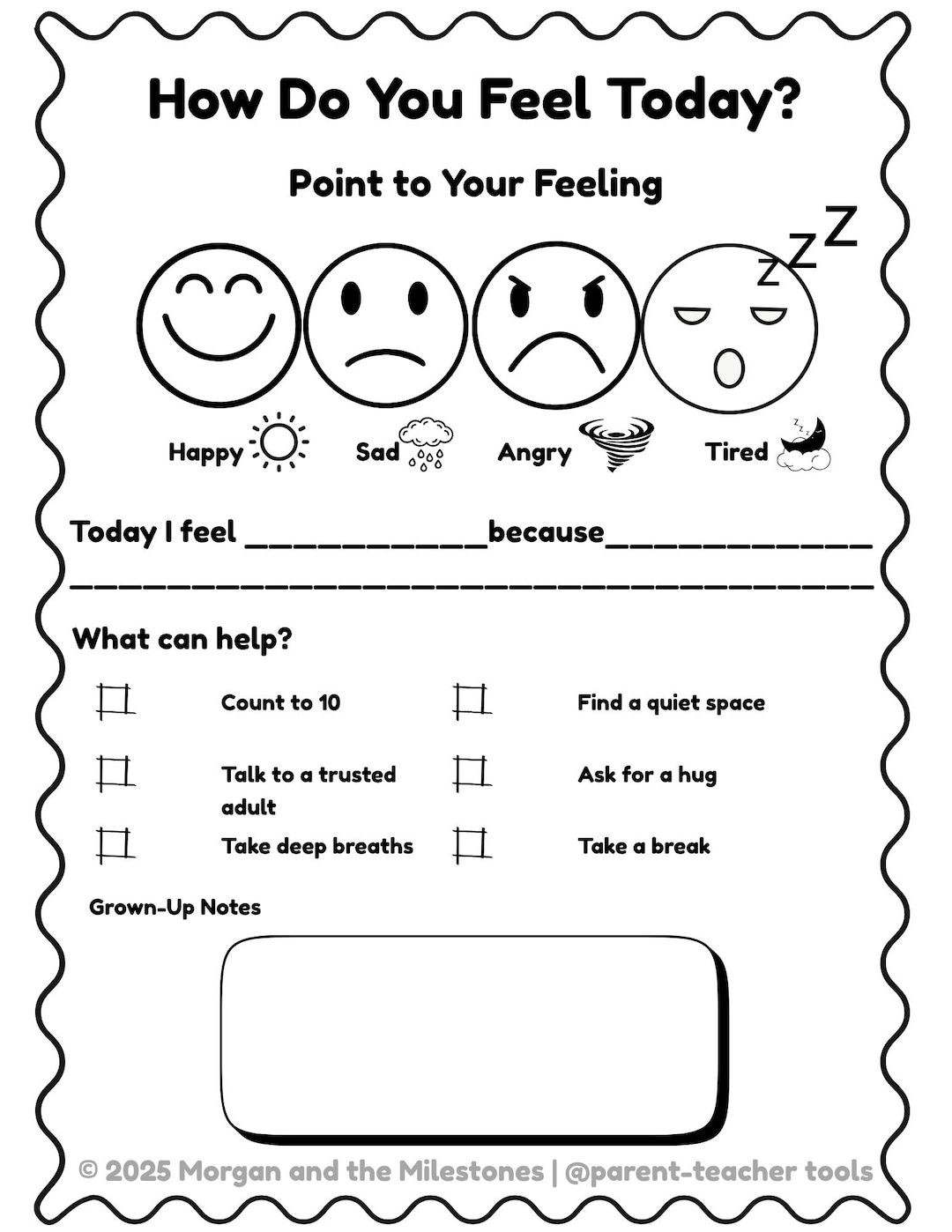 Daily Feelings Check-in Chart for Kids | Printable Emotions Tracker ...
