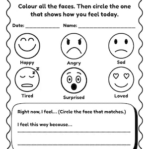 Feelings Colouring Sheet for Kids | Emotions Worksheet | Emotional ...