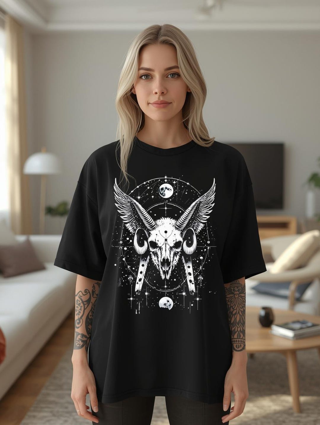 Gothic Demon / Devil Print Anime T-shirt / Pastel Goth Demon Aesthetic ...