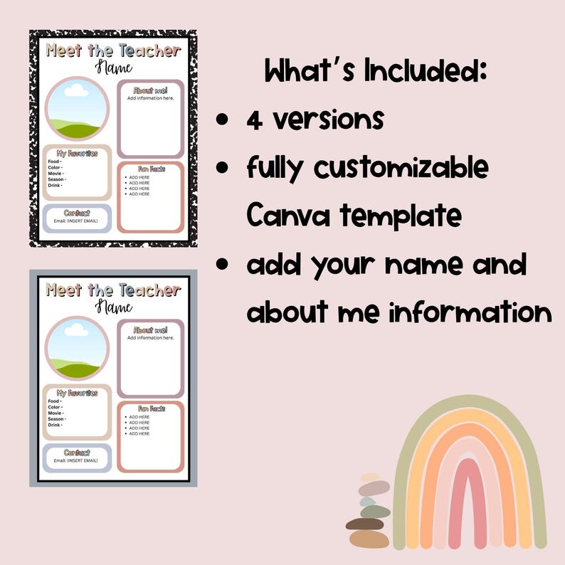 Meet the Teacher BOHO Template Bundle | Editable Back to School Flyer ...