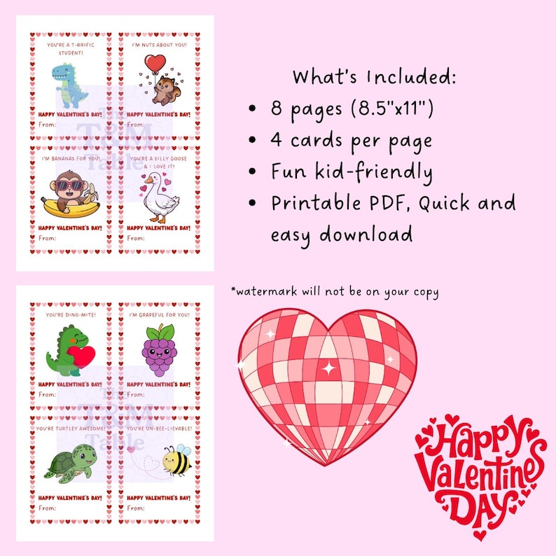 Teacher Valentines for Students | Valentine Cards for Students |cute ...