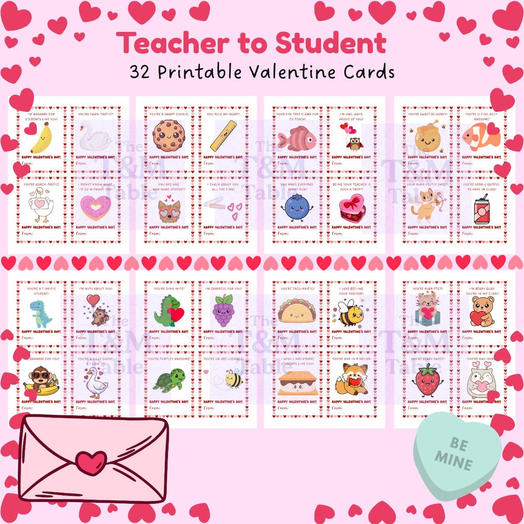 Punny Valentine Cards for Students | Teacher Classroom Gifts (PDF ...