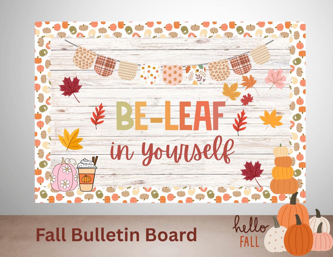 Be-leaf in Yourself Bulletin Board | Positive Classroom Decor | Growth ...