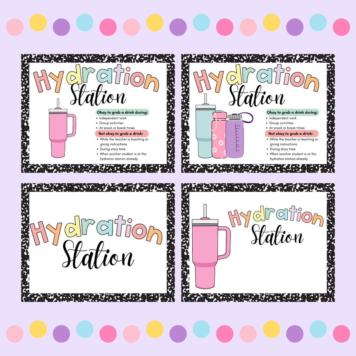 Classroom Hydration Station | Signs & Bottle Circles | Composition ...