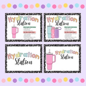 Classroom Hydration Station | Signs & Bottle Circles | Composition ...