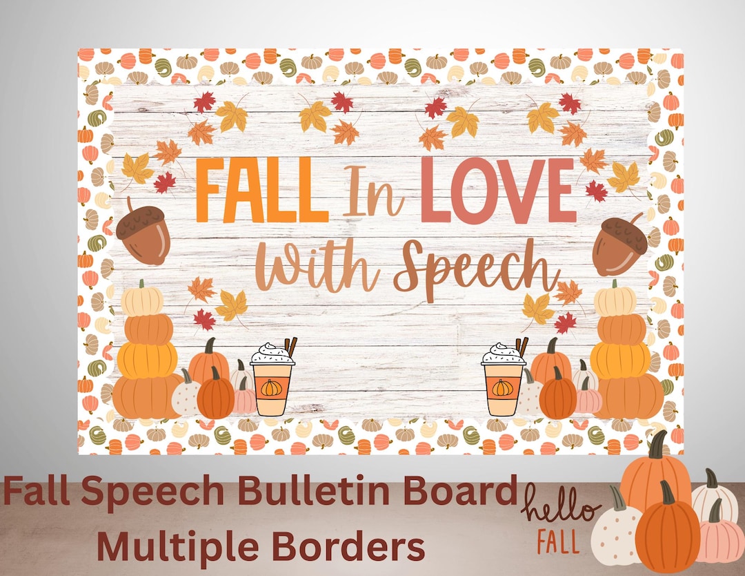 Fall Speech Bulletin Board Kit: Autumn Classroom Decor (digital ...
