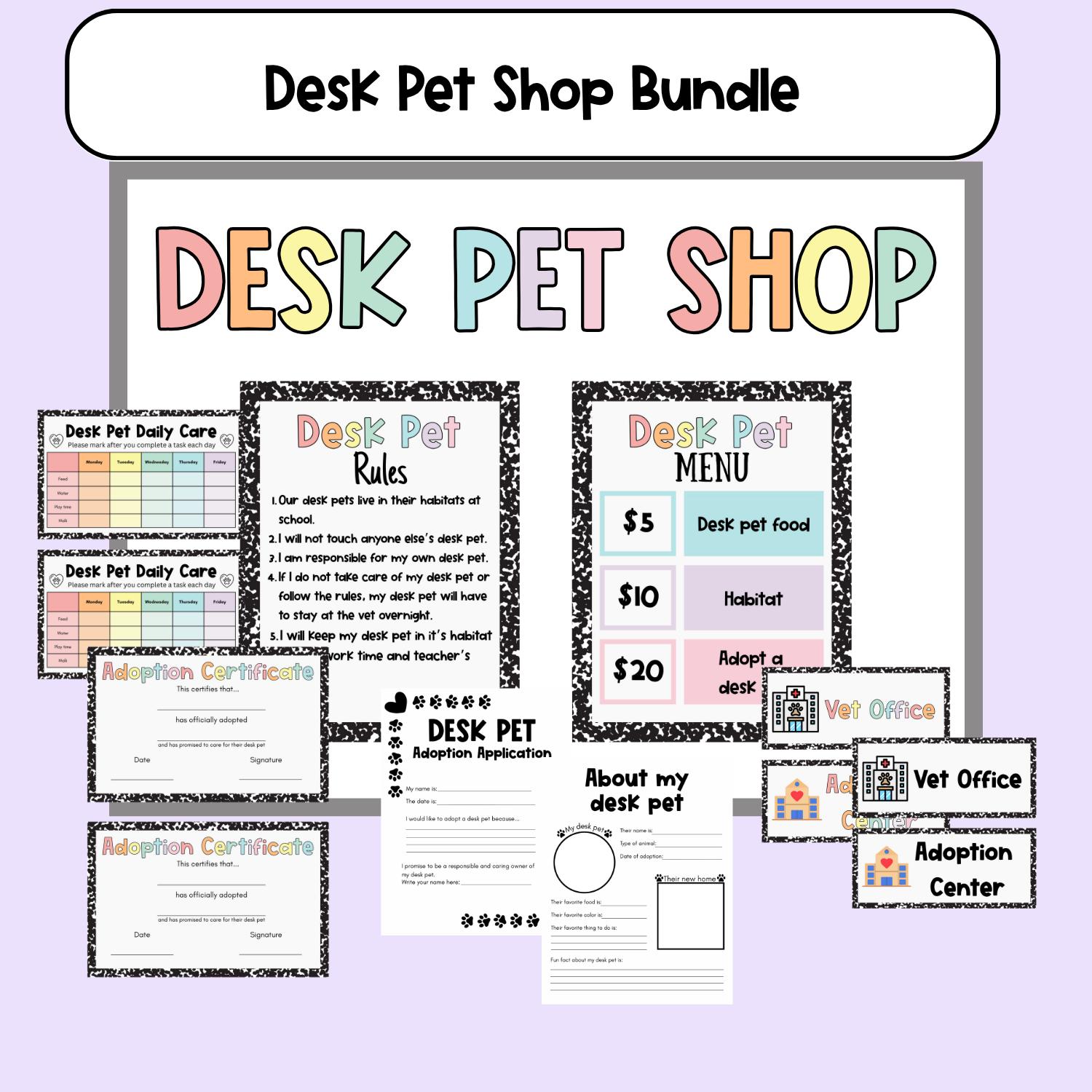 Desk Pet Classroom Bundle: Behavior Incentive Activities (digital ...
