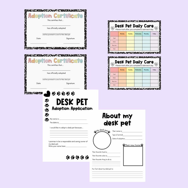 Desk Pet Classroom Bundle: Behavior Incentive Activities (digital ...